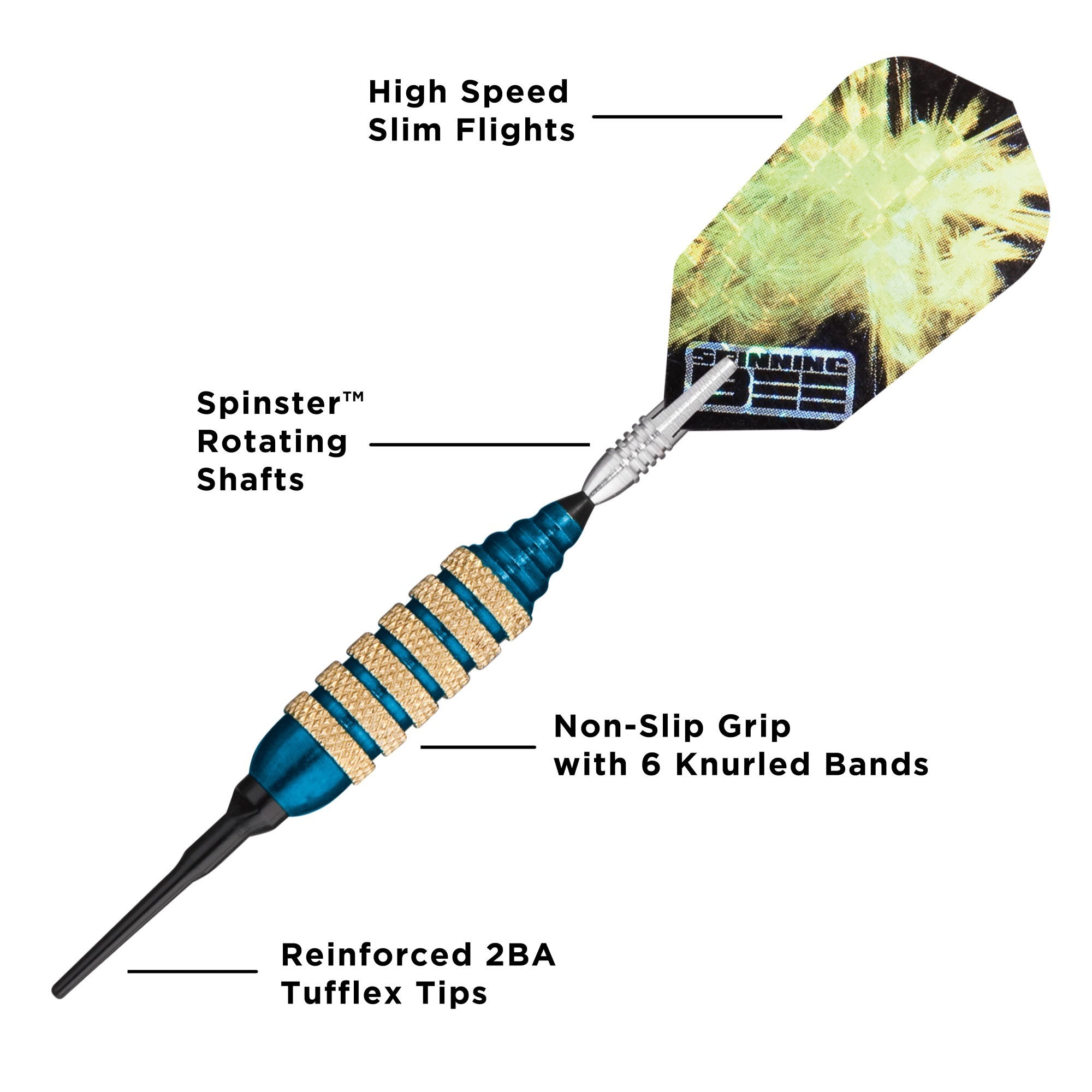 Viper Spinning Bee Blue Soft Tip Darts 16 Grams - Alkar Billiards Omaha ...